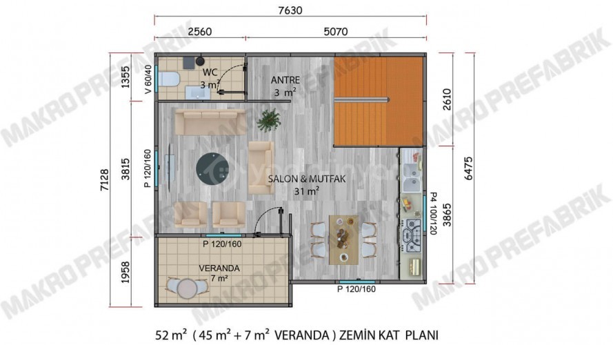 100 m2 prefabrik bina - Yapı Dünyam - Yapı ve İnşaat Sektörünün İlan Sitesi
