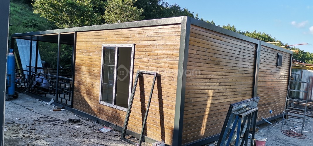 600X800 48 M2 ÖZEL ÜRETİM AHŞAP KAPLAMA BAĞ BAHÇE KONUT KONTEYNER ...